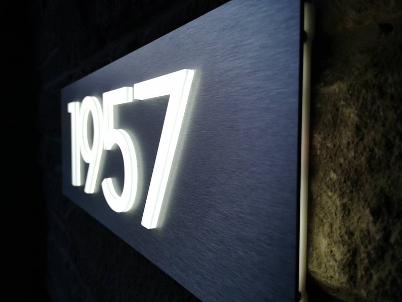 Custom LED House Numbers Sign 3D Horizontal 5 - Etsy