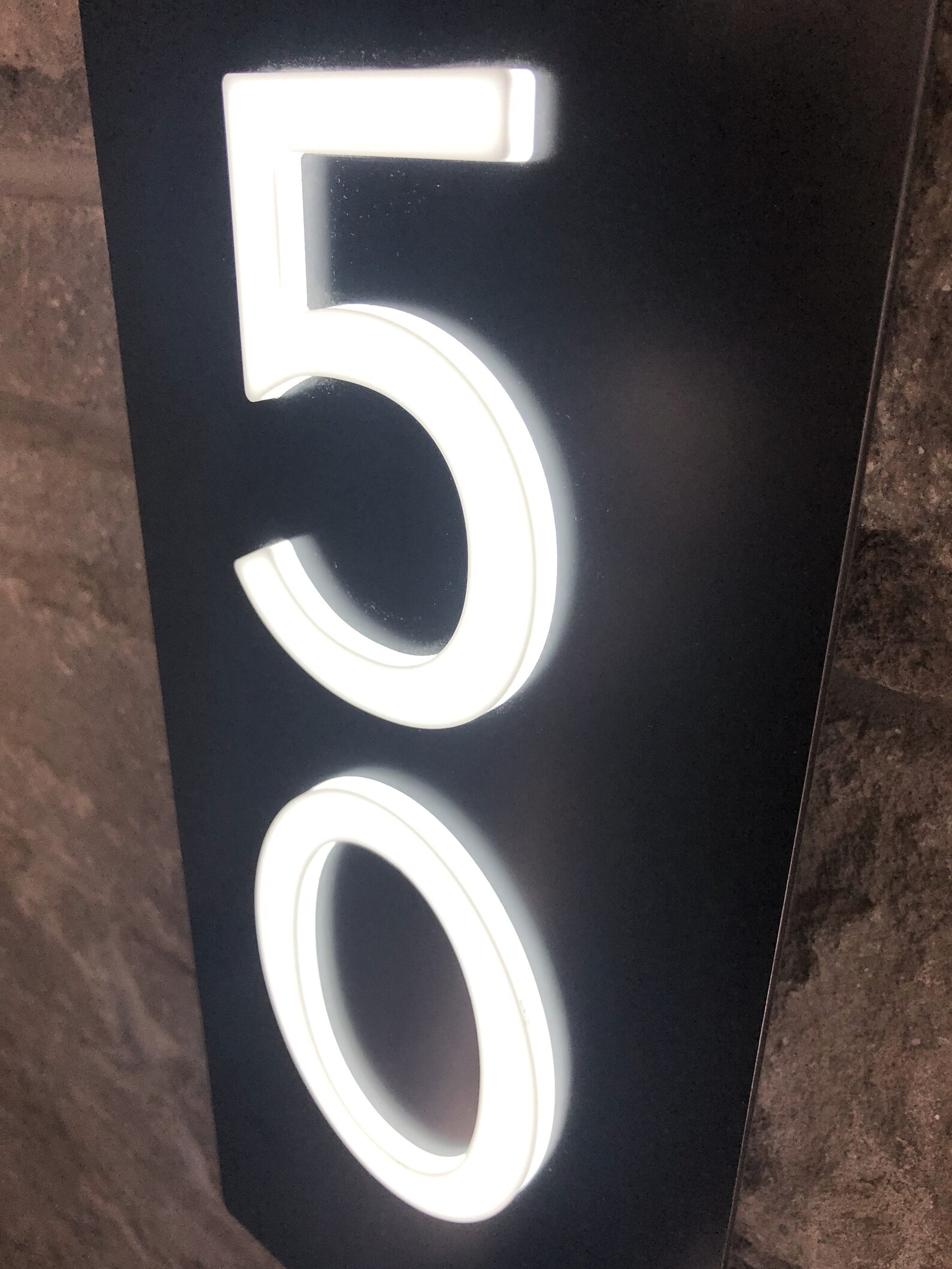 Illuminated Custom Vertical LED Address Sign Plaque With 4" White ...