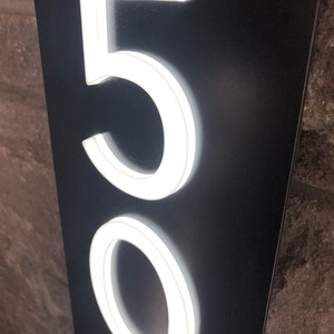 Illuminated Custom Vertical LED Address Sign Plaque With 4" White ...