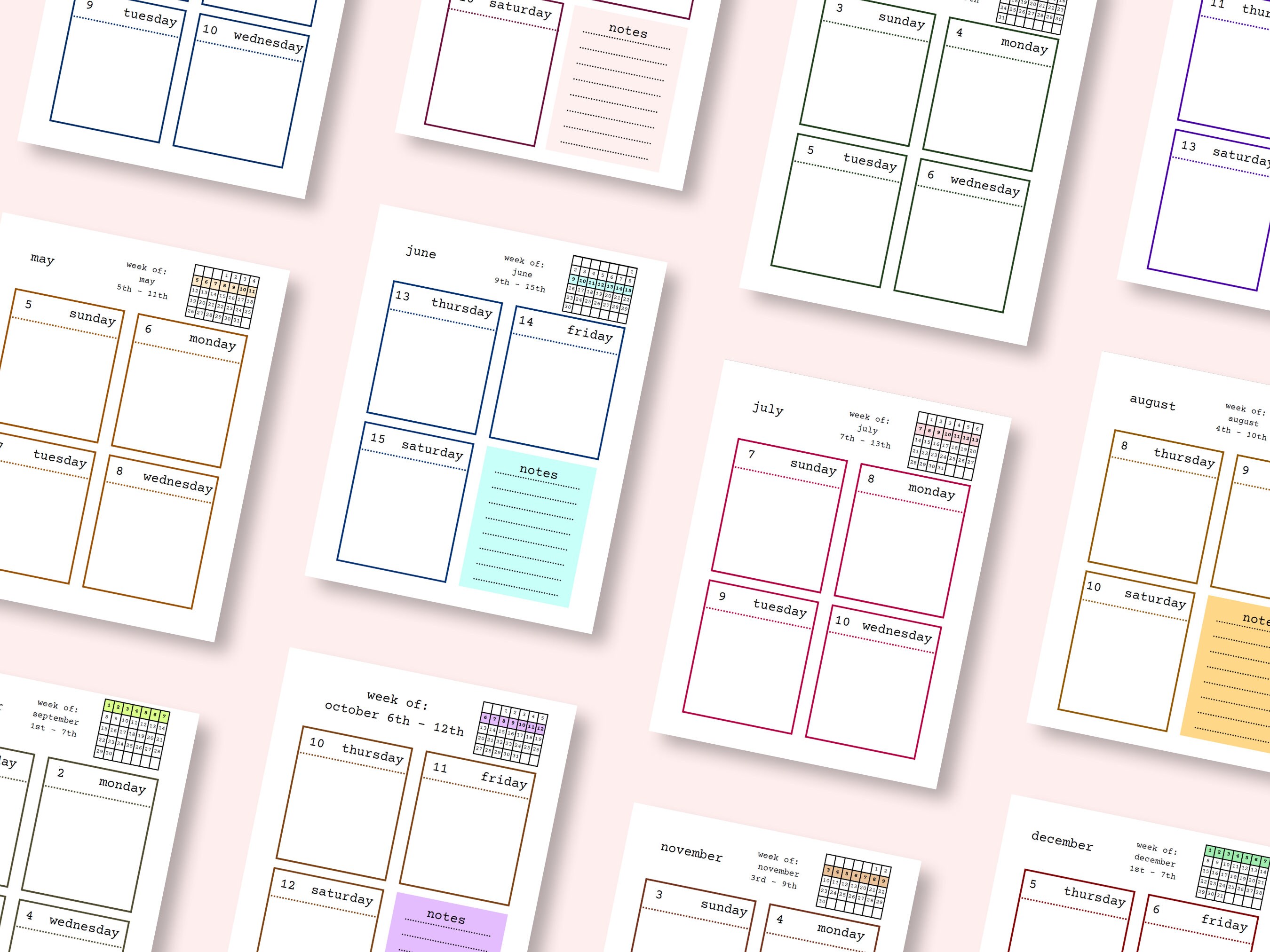 2024 Printable Bullet Journal A4 Size Color - Etsy Canada