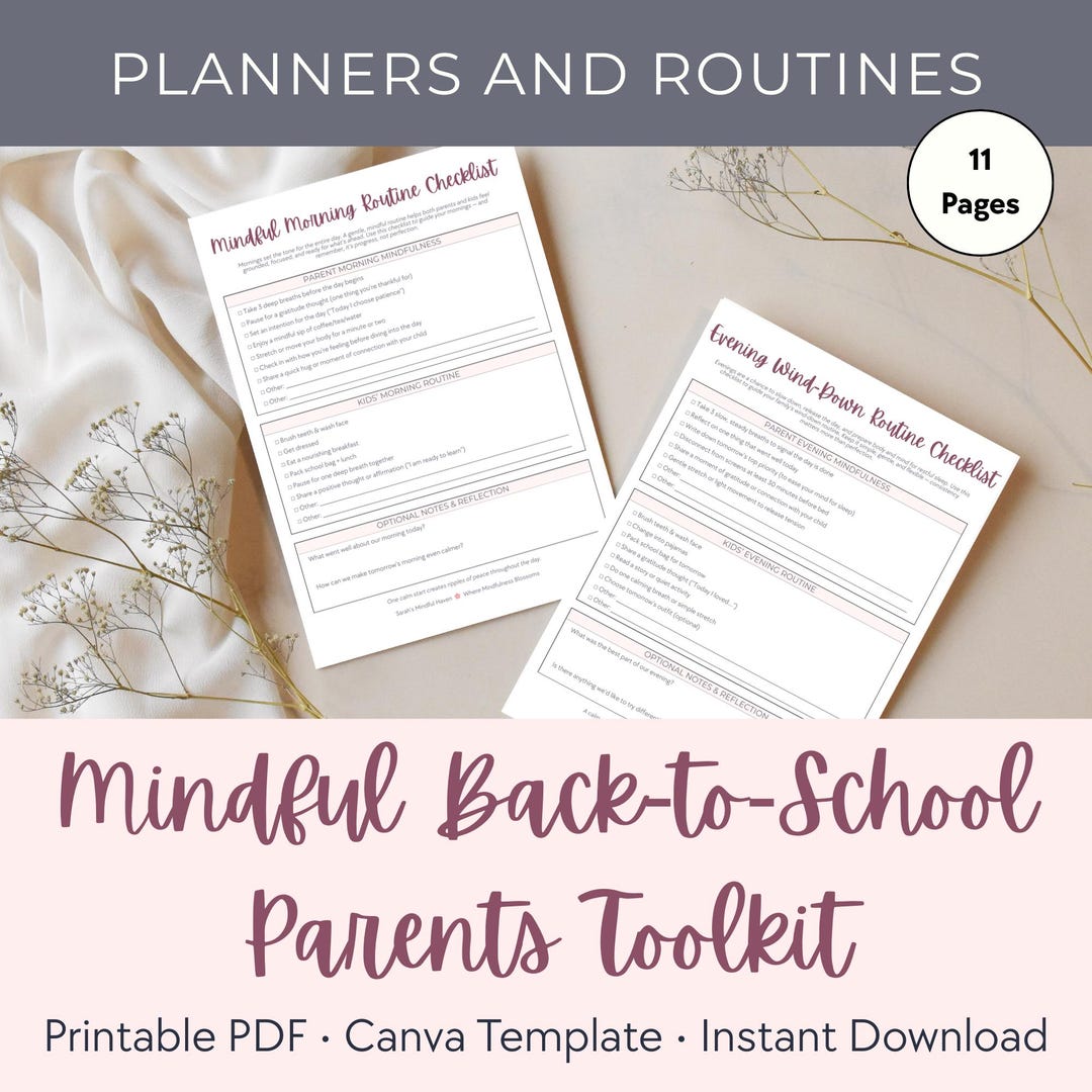 Mindful Back-to-school Parents Toolkit | Printable Routines, Family ...