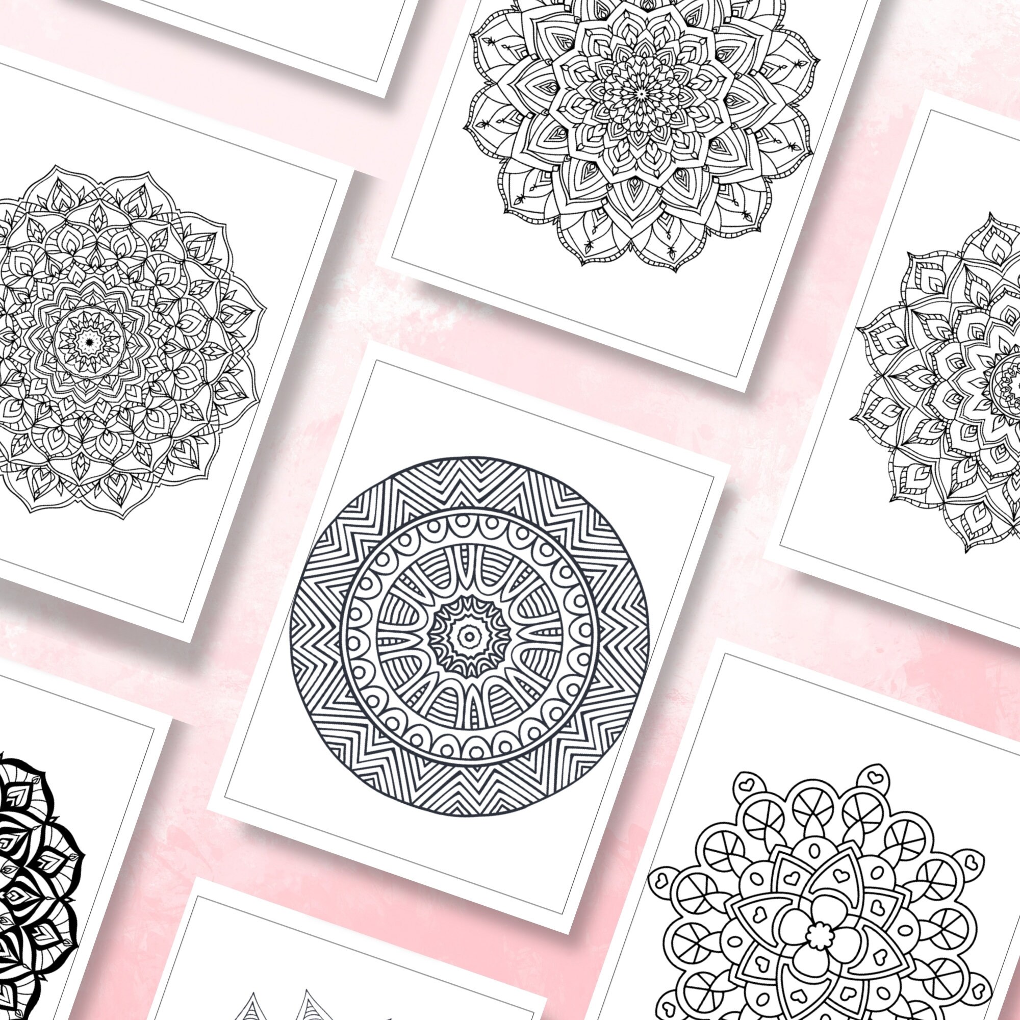 Mindful Coloring Pages Mandala Meditations Printable PDF Adult Coloring ...