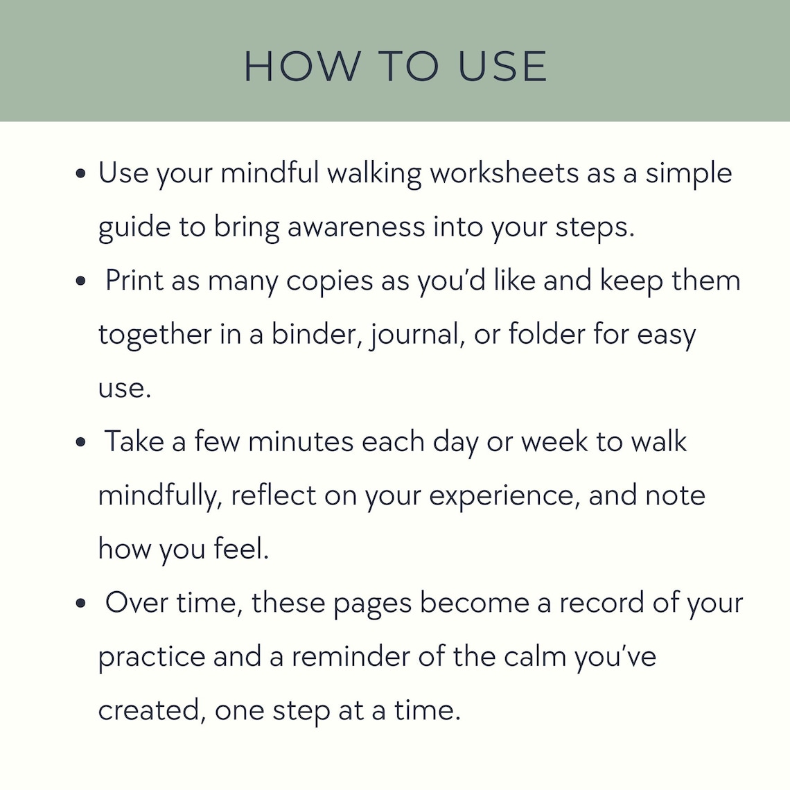 Mindful Walking Worksheets | Exercises + Reflections | Printable PDF ...