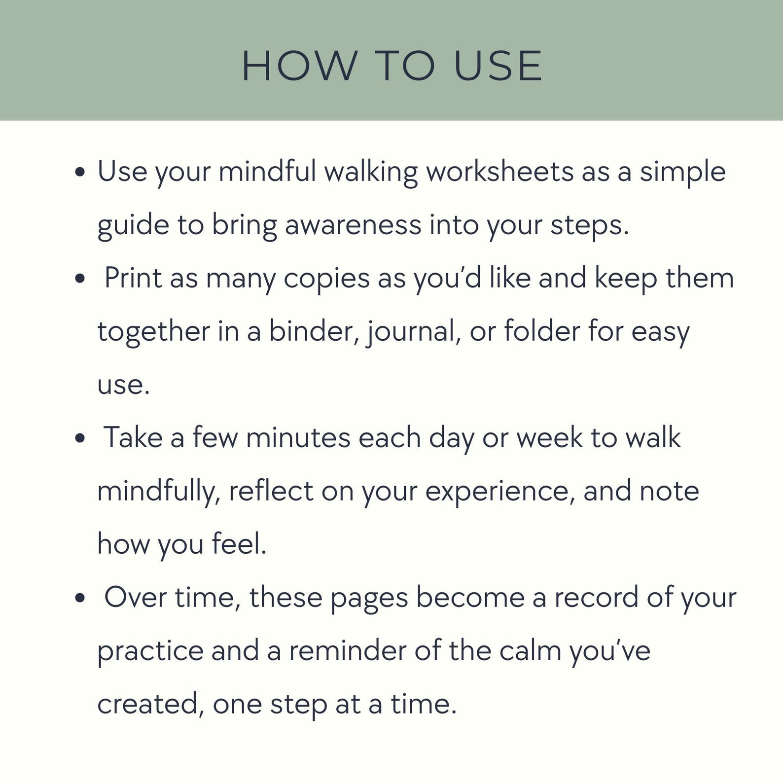 Mindful Walking Worksheets | Exercises + Reflections | Printable PDF ...