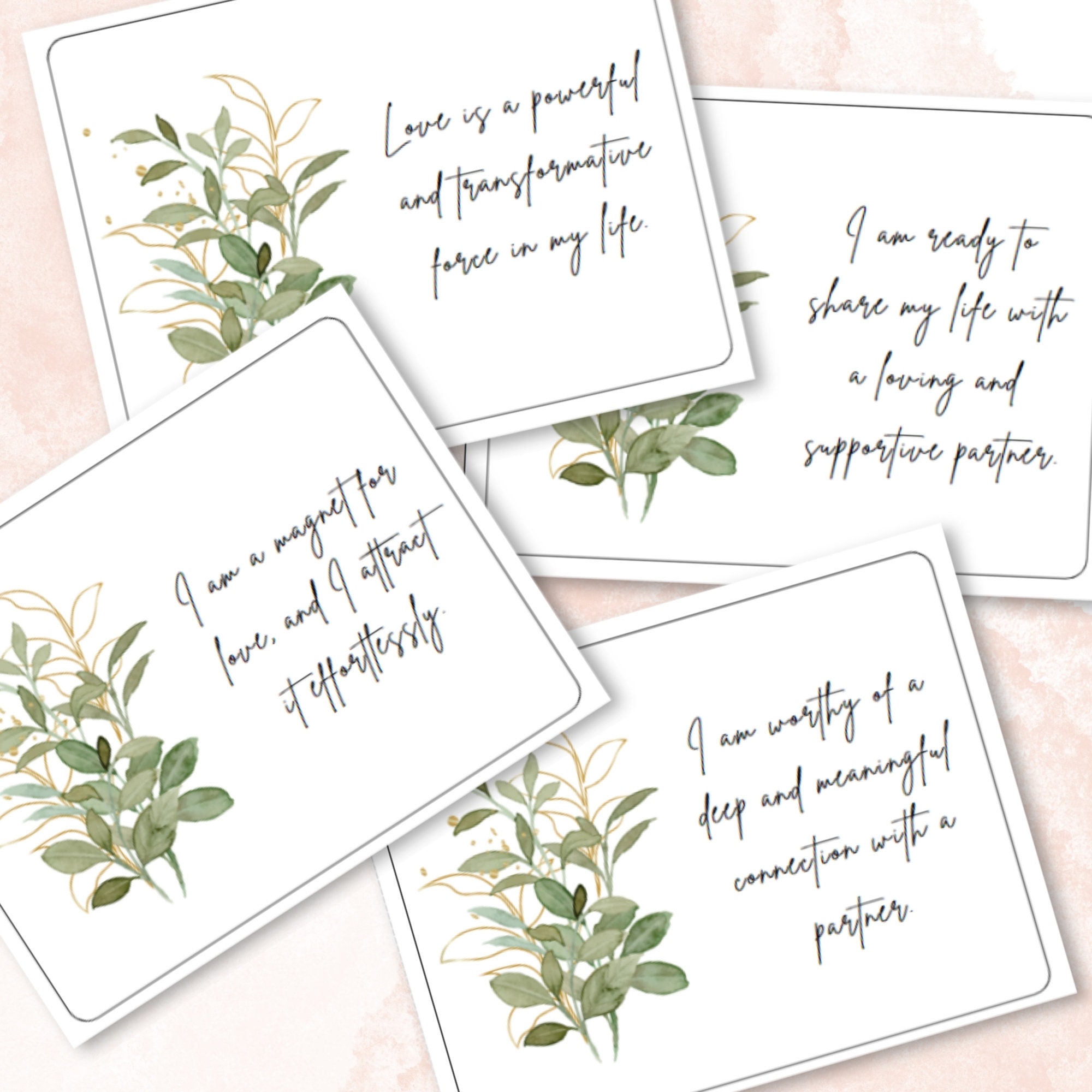 100 Affirmation Flashcards for Love and Dating Printable PDF Canva ...