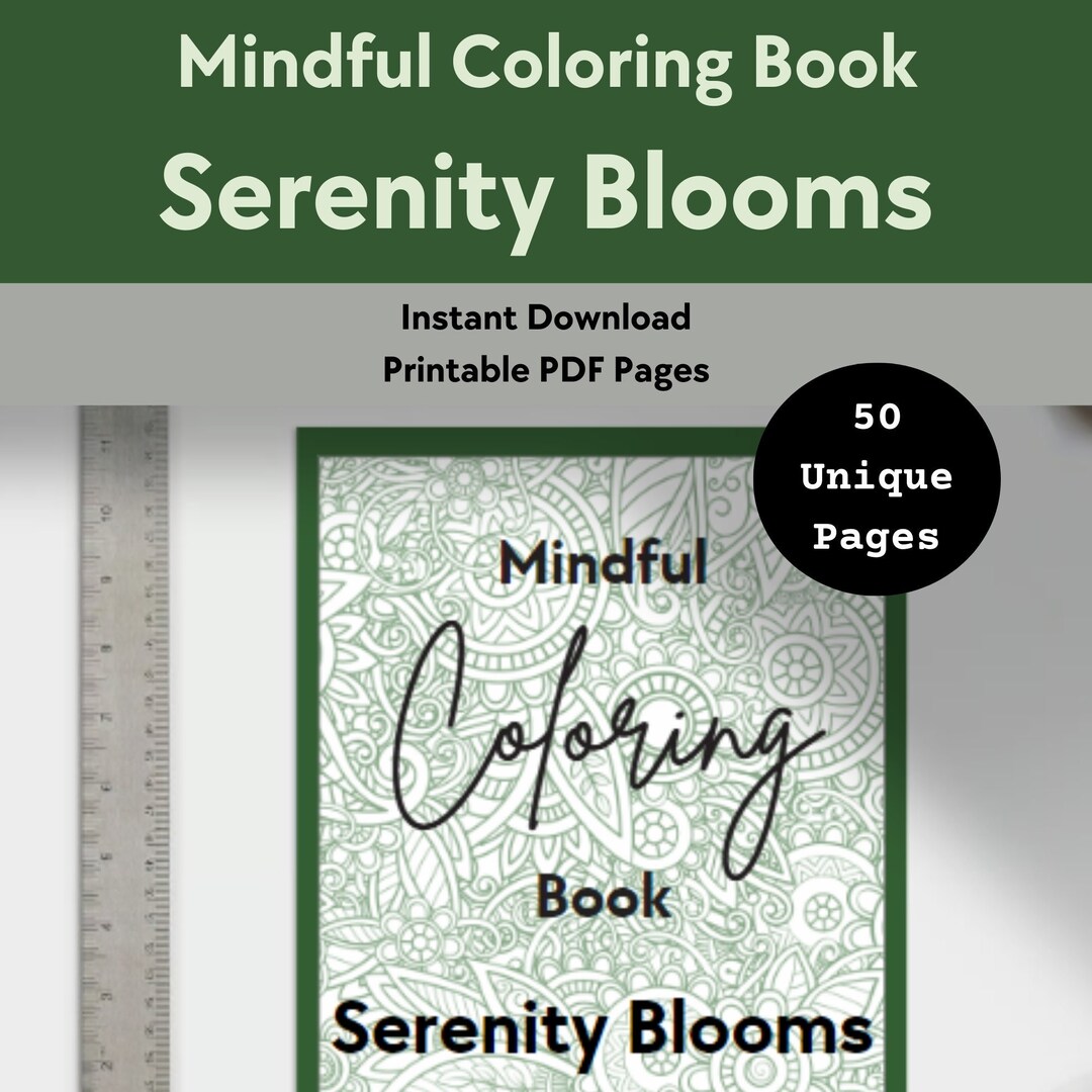 Mindful Coloring Pages: Serenity Blooms | Printable PDF Adult Coloring ...