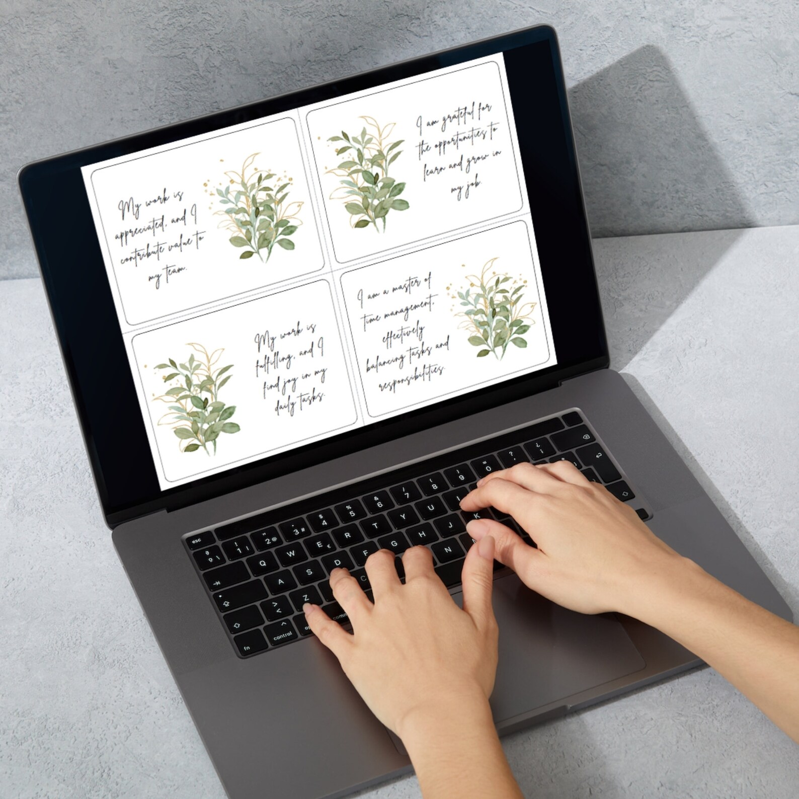 100 Affirmation Flashcards for the Workplace Printable PDF Canva ...