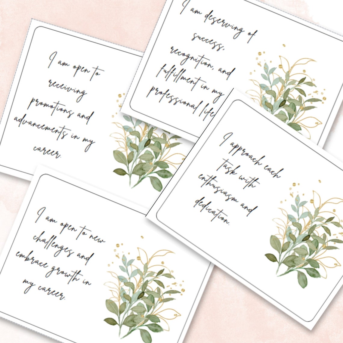 100 Affirmation Flashcards for the Workplace Printable PDF Canva ...