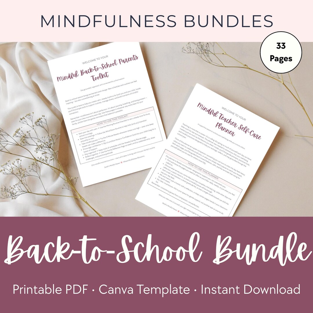 Back-to-school Mindfulness Bundle | Parent Toolkit, Teacher Self-care ...
