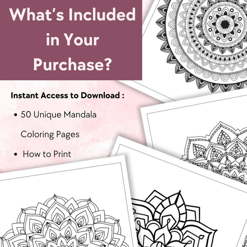 Mindful Coloring Pages Mandala Meditations Printable PDF Adult Coloring ...
