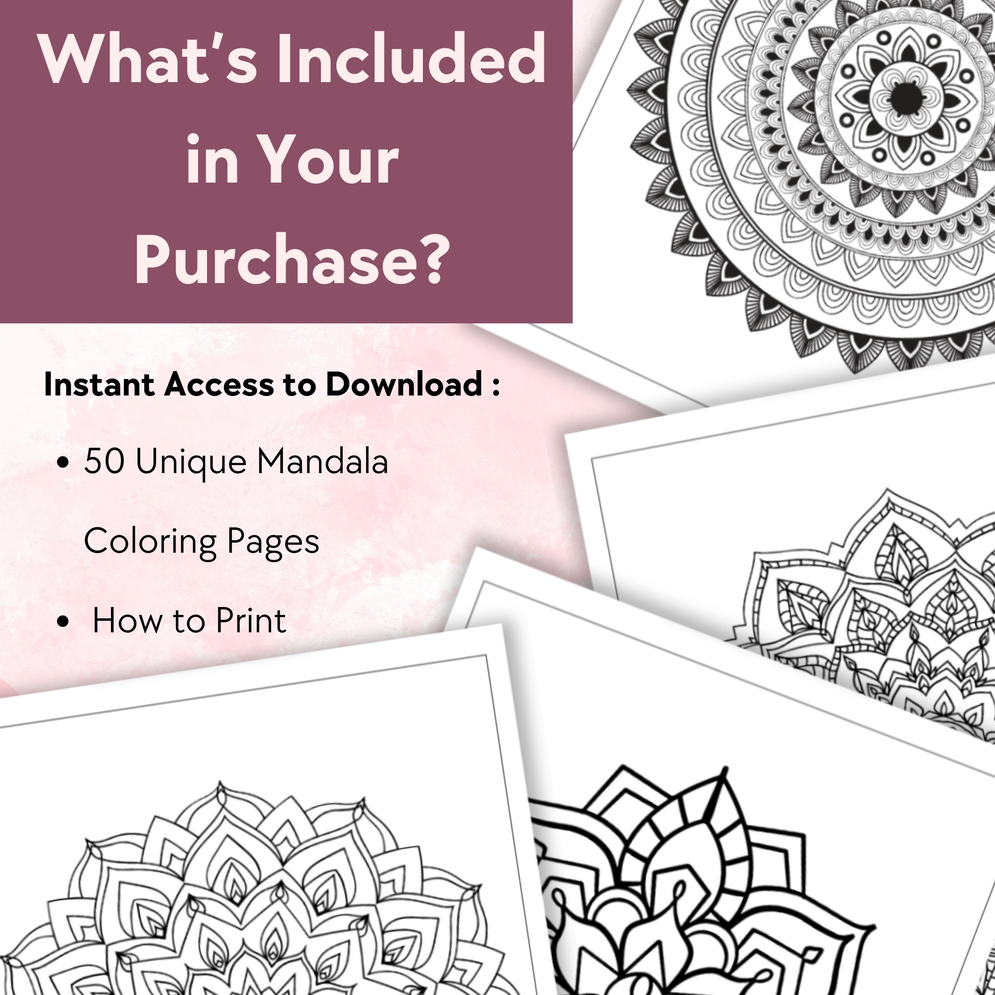 Mindful Coloring Pages Mandala Meditations Printable PDF Adult Coloring ...