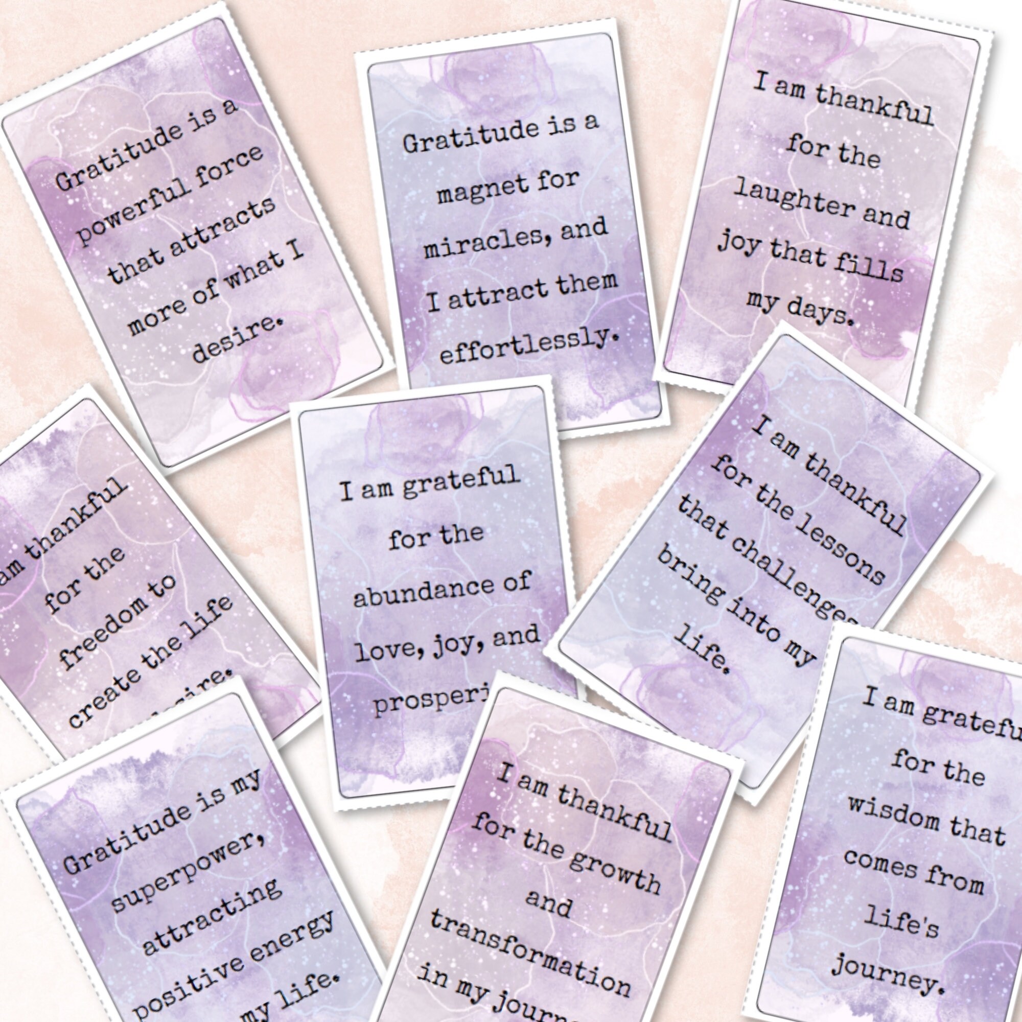 100 Affirmation Flashcards for Gratitude | Printable PDF | Canva ...
