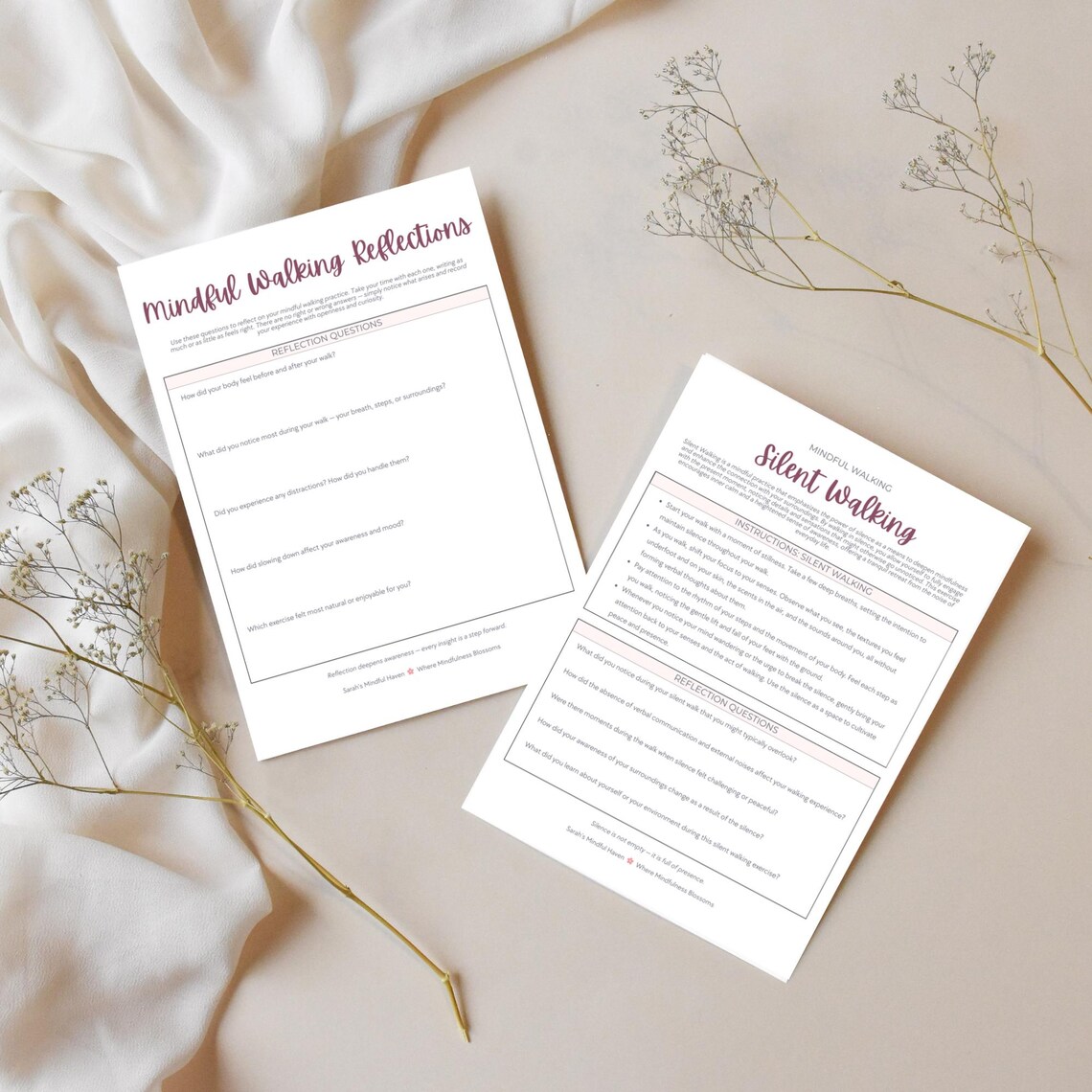 Mindful Walking Worksheets | Exercises + Reflections | Printable PDF ...