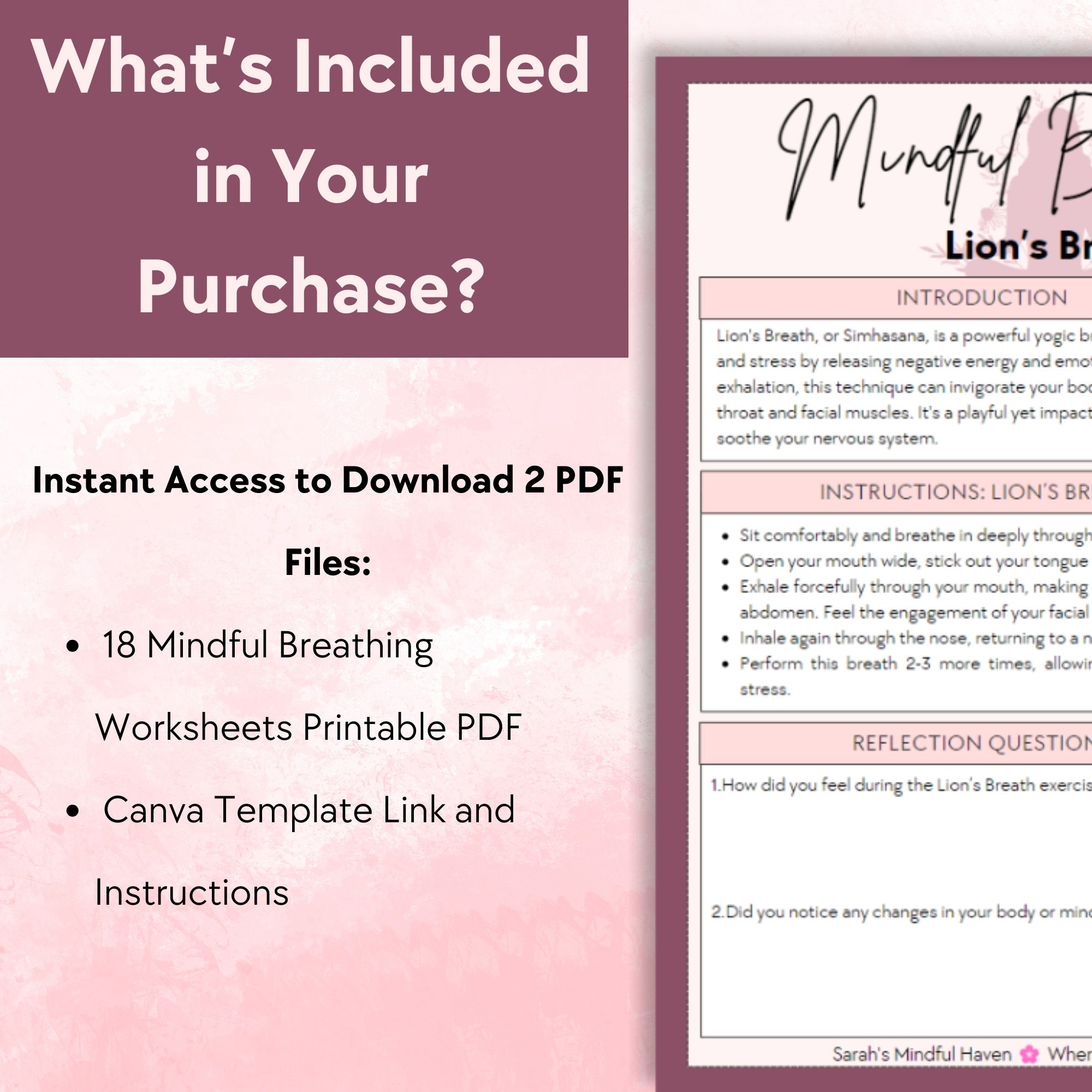 Mindful Breathing Worksheets Mindfulness Breathing Exercises PDF ...