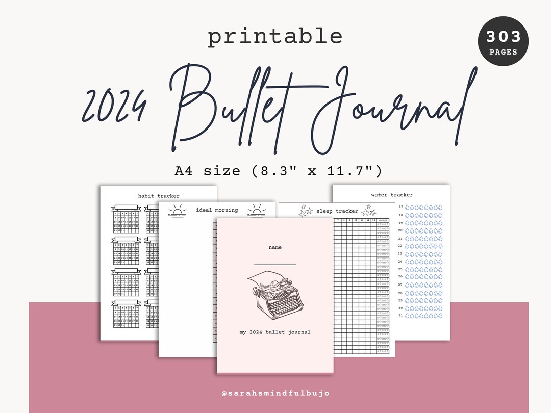 2024 Printable Bullet Journal A4 Size Color - Etsy Canada