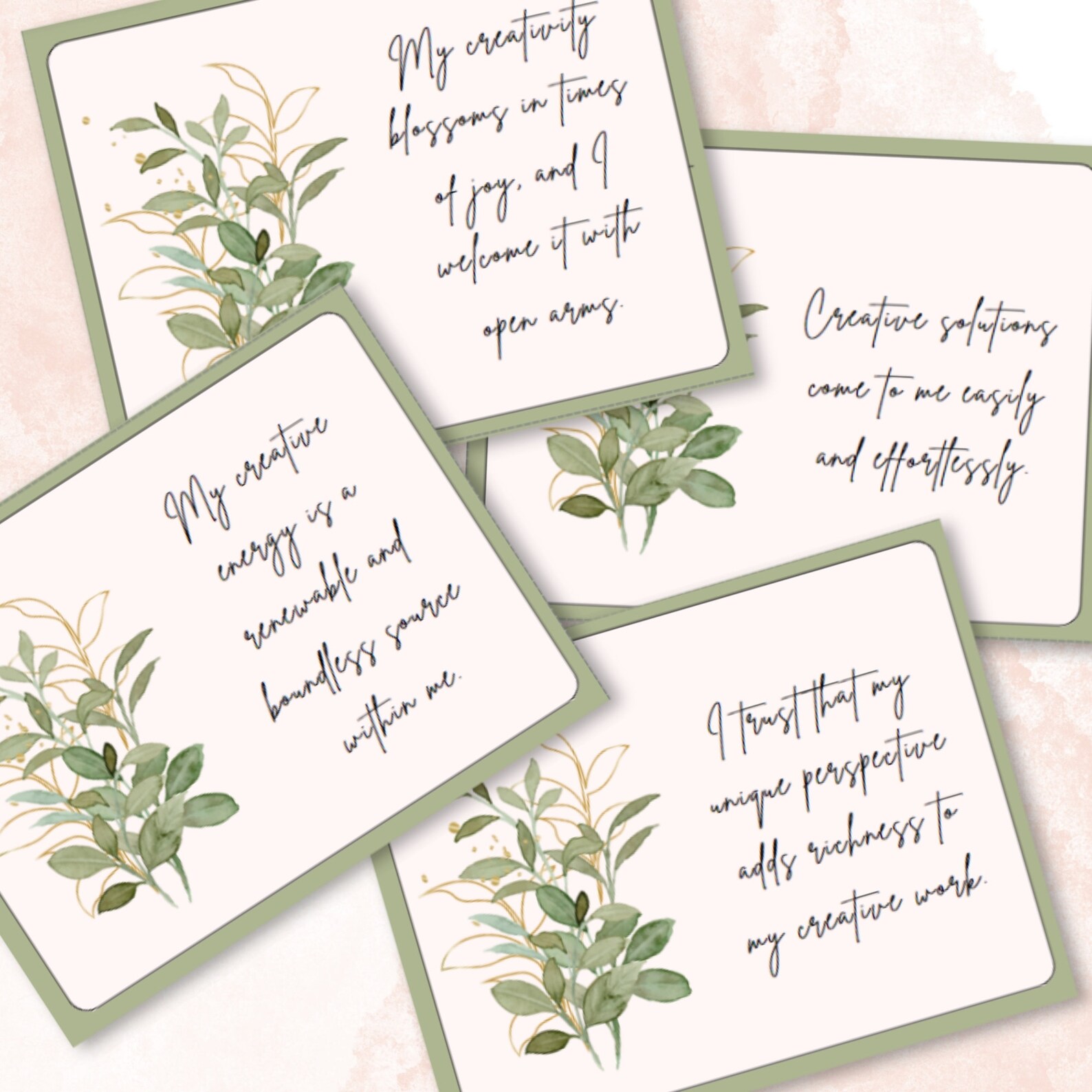 100 Affirmation Flashcards for Creativity Printable Daily Positive ...