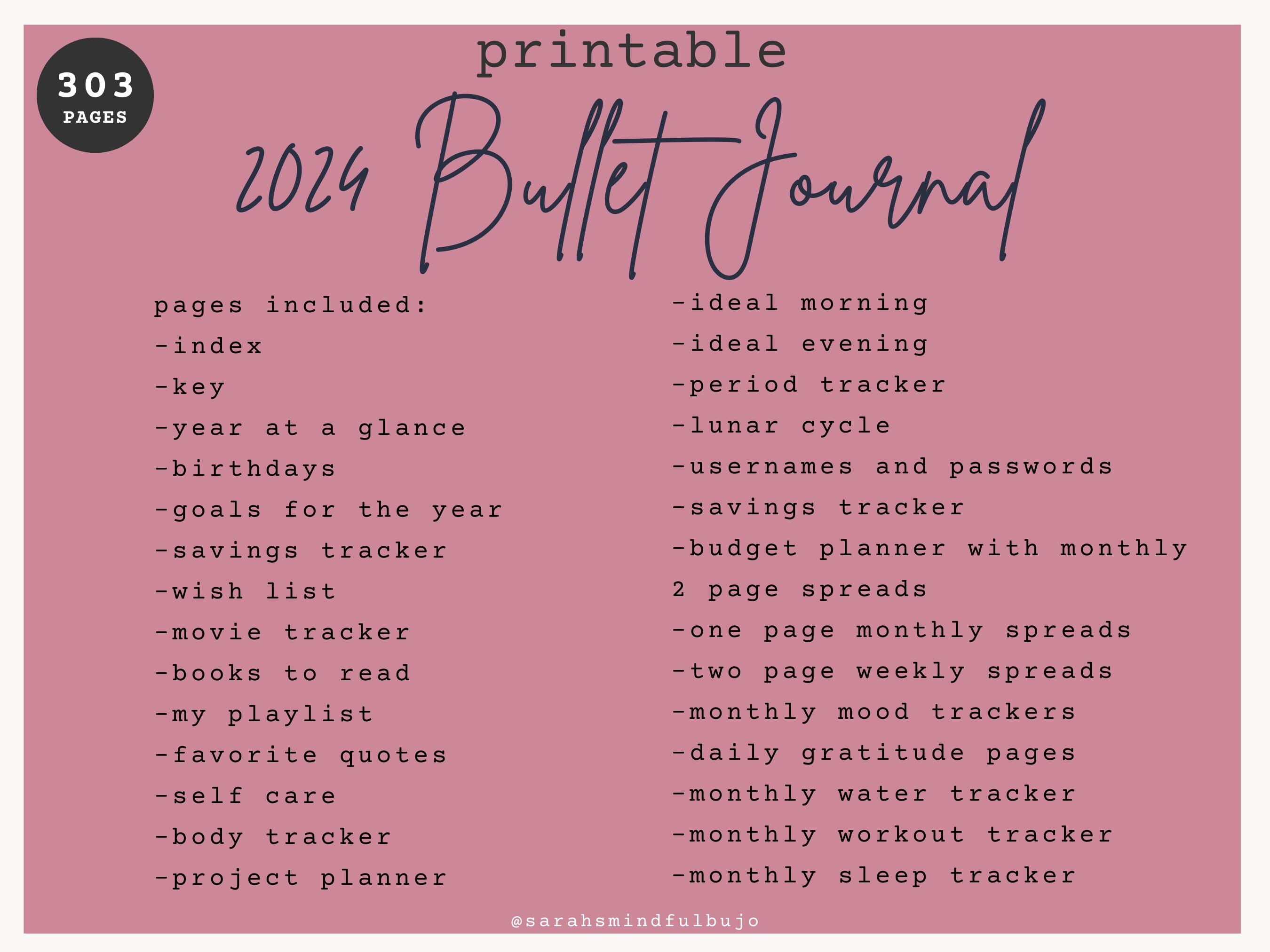 2024 Printable Bullet Journal A4 Size Color - Etsy Canada