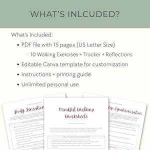 Mindful Walking Worksheets | Exercises + Reflections | Printable PDF ...