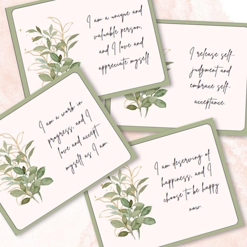 100 Affirmation Flashcards for Self-care and Self-love | Printable PDF ...