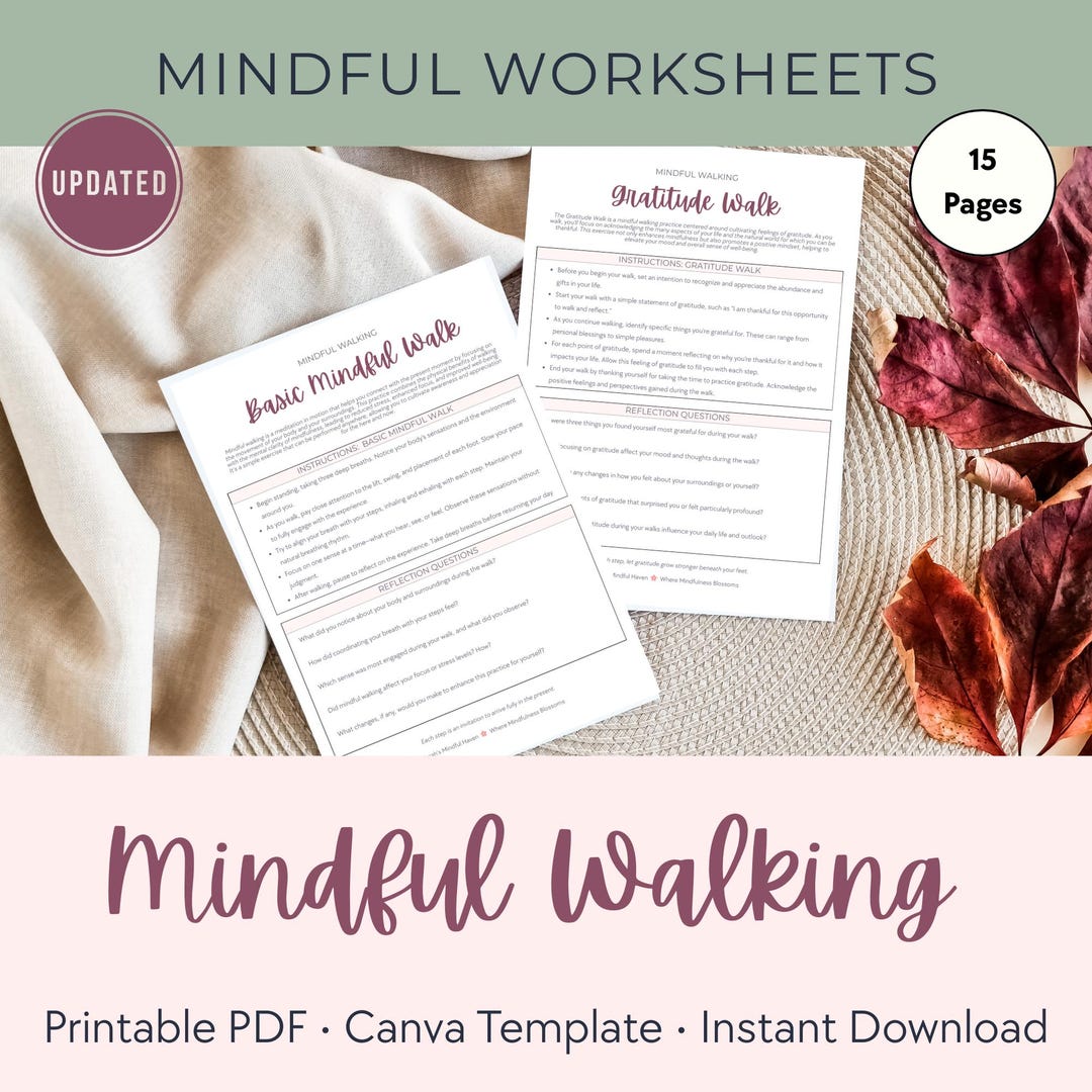 Mindful Walking Worksheets | Mindful Walking Exercises, Reflections and ...