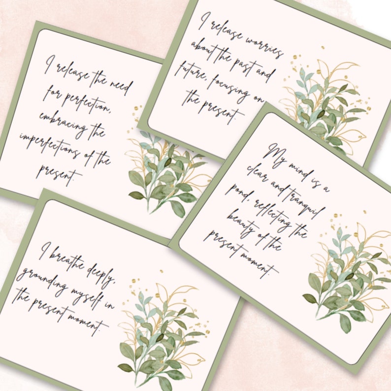 100 Affirmation Flashcards for Mindfulness | Printable Daily Positive ...