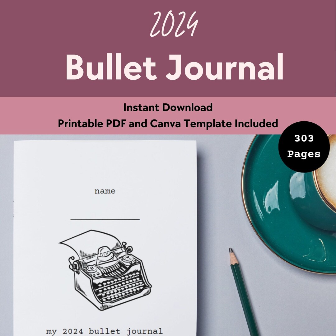 2024 Bullet Journal Printable Pre-made Bullet Journal Weekly, Monthly ...