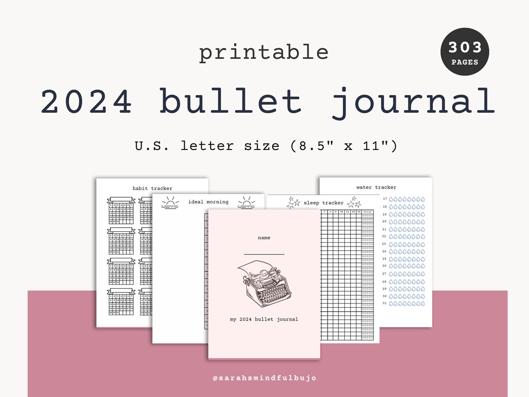 2024 Printable Bullet Journal U.S. Letter Size - Etsy Canada
