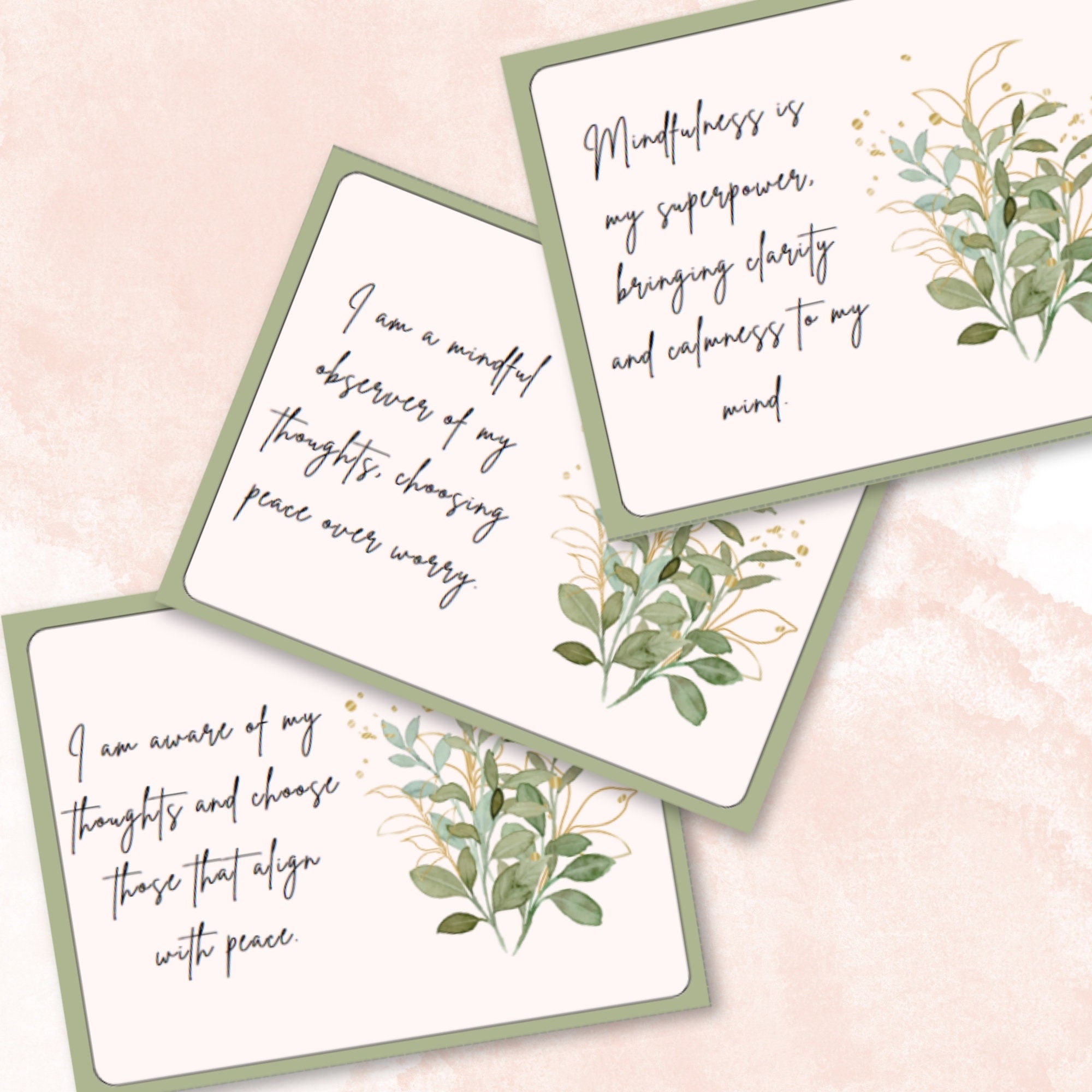 100 Affirmation Flashcards for Mindfulness | Printable Daily Positive ...