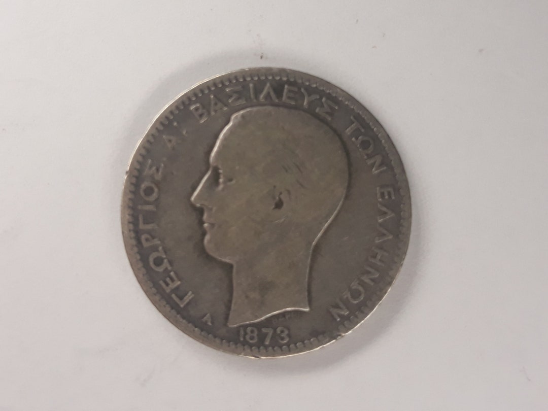 1873 Greek Antique Silver Coin, King George I, 1 Drachma - Etsy