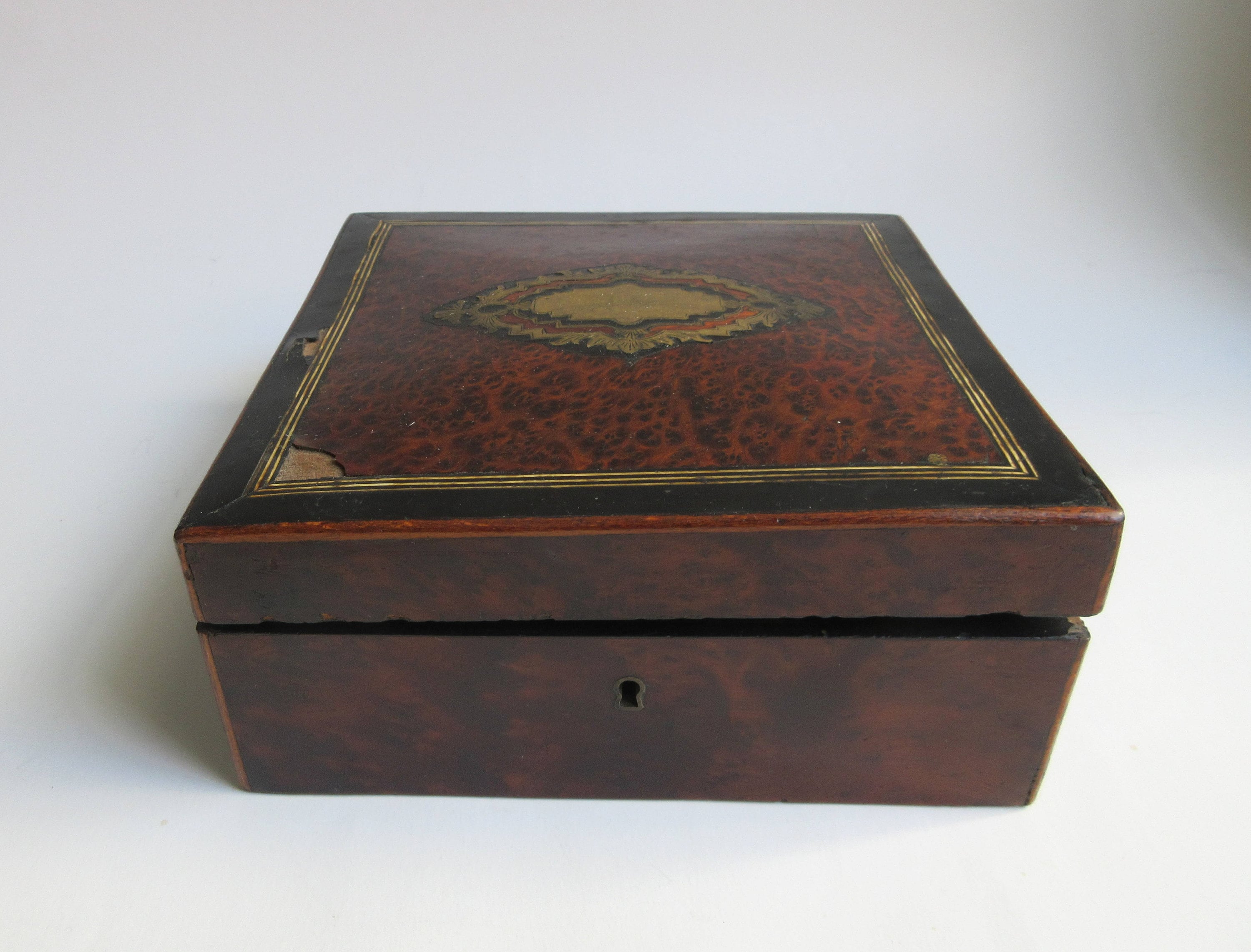 Antique 1800's Inlaid Wooden Jewelry Box - Etsy