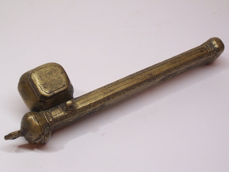 Antique Brass Traveler Scribe Inkwell and Quill Holder - Etsy
