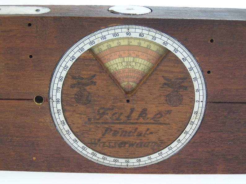 Antique Wooden German "falke" Bubble Level, Clinometer and Ruler Tool ...
