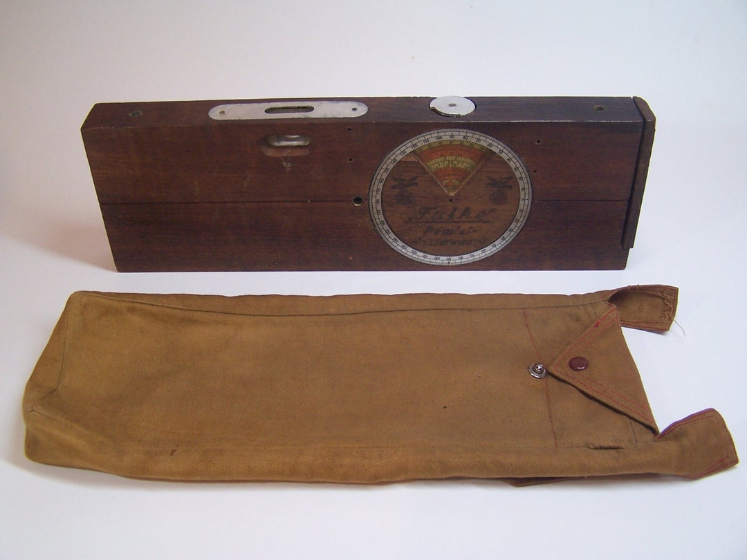 Antique Wooden German "falke" Bubble Level, Clinometer and Ruler Tool ...