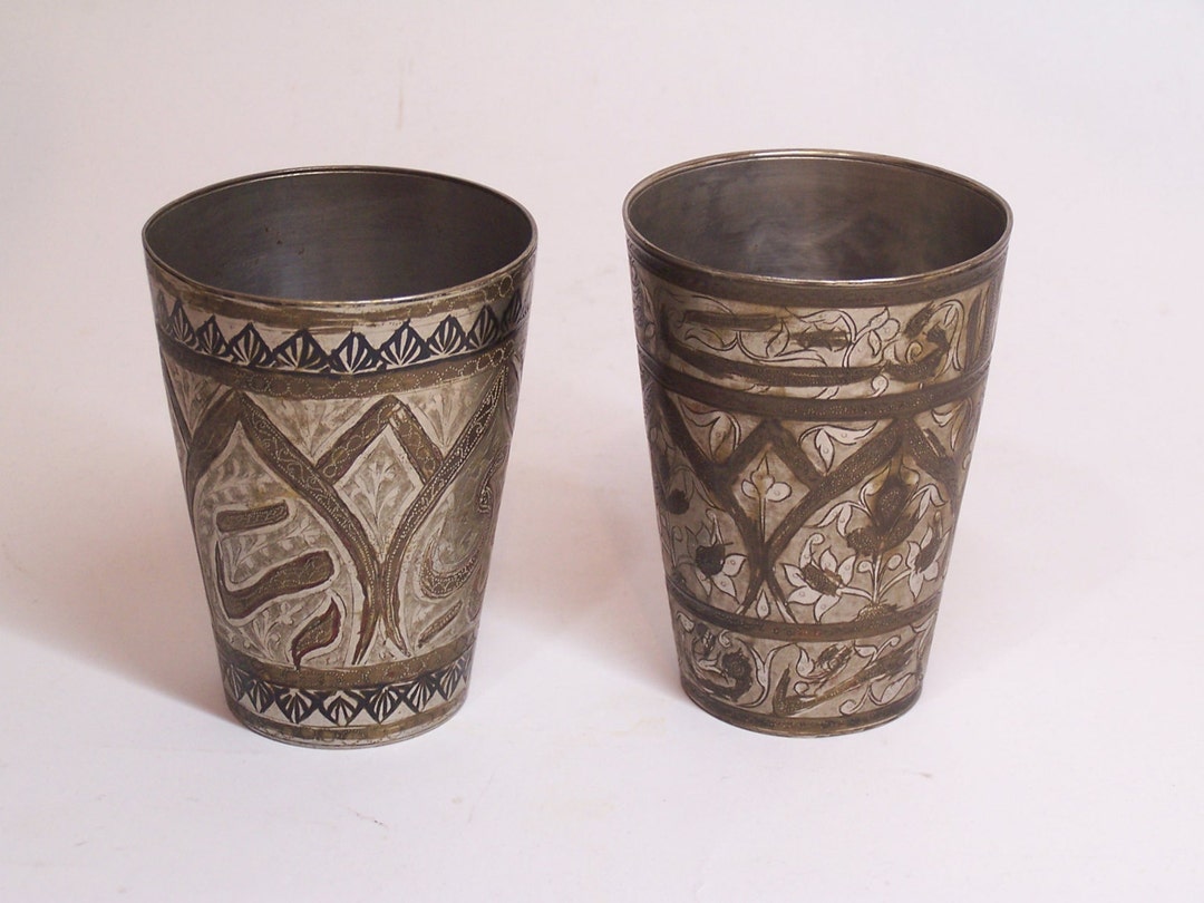 Antique Metallic Islamic Engraved Cups, Drinking Glasses - Etsy