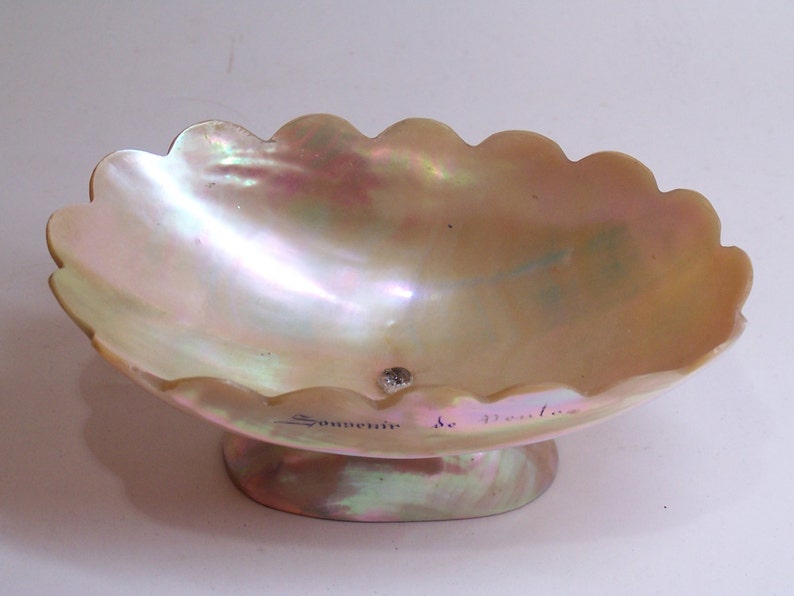 Vintage mother of pearl bowl souvenir de Deules | Etsy