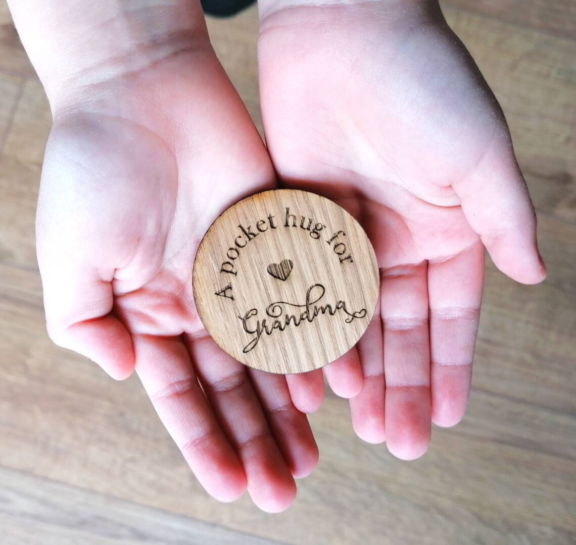 A Little Pocket Hug Wooden Hug Token Gift Special Gift - Etsy