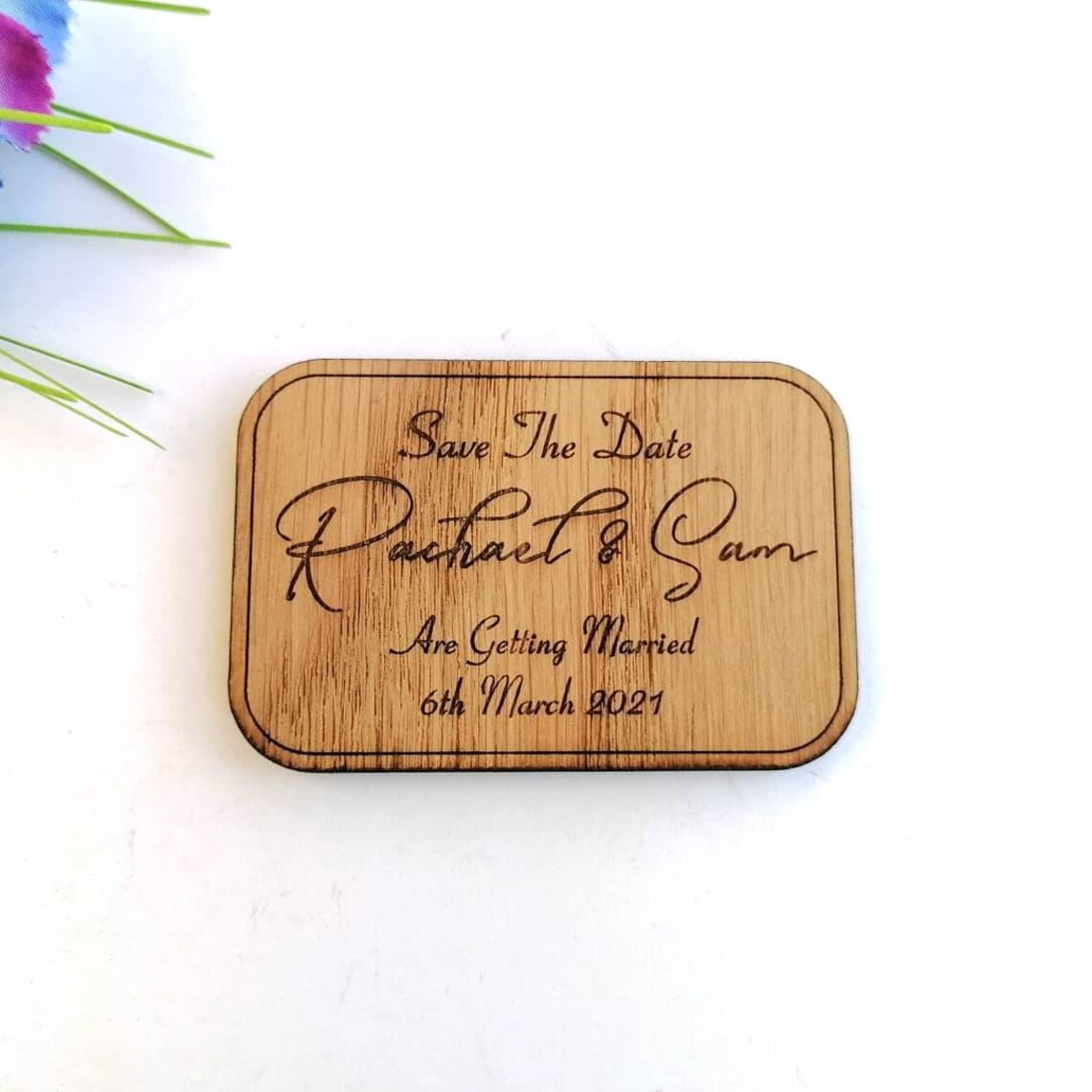 Hexagon Save the Date Wooden Magnets Rustic Wedding Favour | Etsy UK