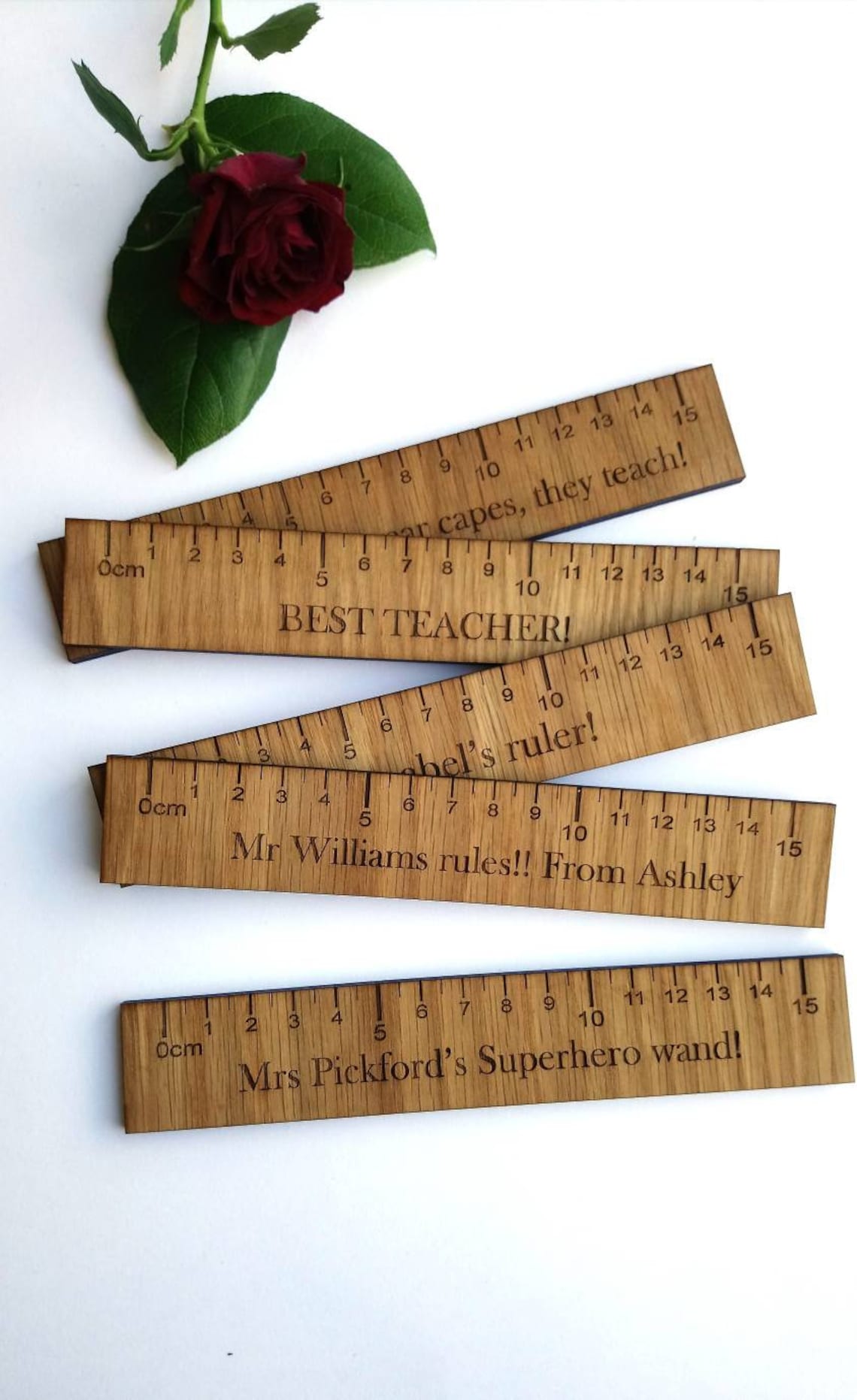 Personalised Teachers Ruler Teachers gift Oak Rulers | Etsy
