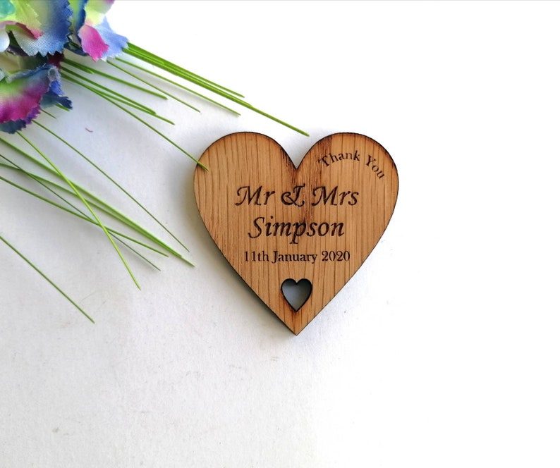 Hexagon Save The Date Wooden Magnets Rustic Wedding Favour | Etsy