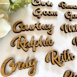 Wedding Table Place Names for Guests - Wooden Cut Outs MDF ...