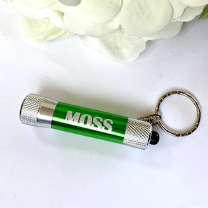 Mini Torch Keyring -black or Green Engraved Torch - Flash Light Keyring ...