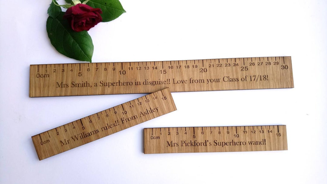 Personalised Teachers Ruler - Teachers Gift - Oak Rulers - Teaching ...