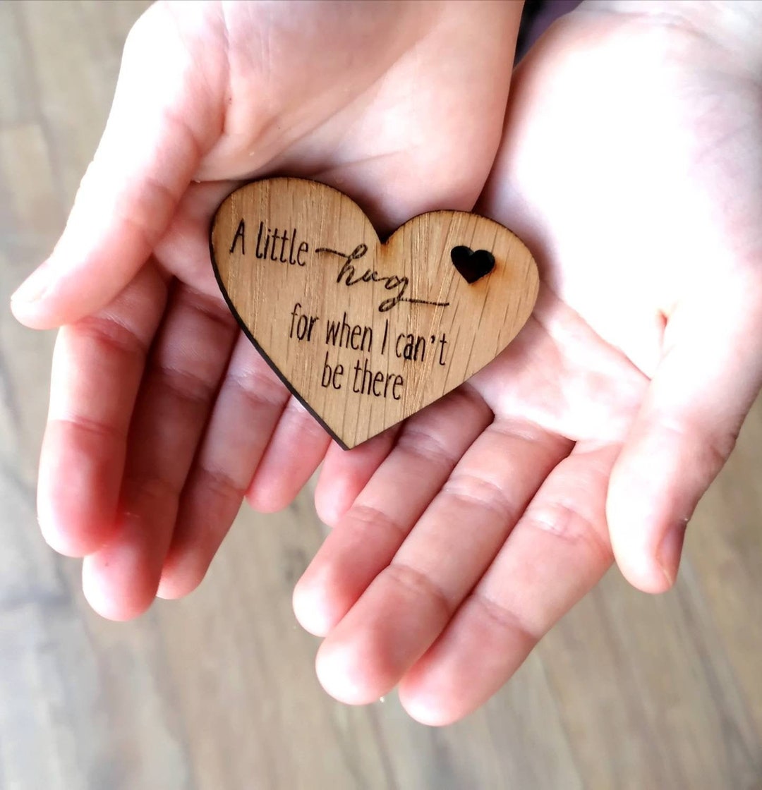 A Little Hug for When I Can't Be There, Heart Wooden Hug Token Gift ...