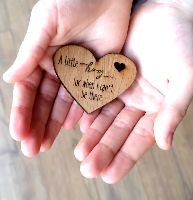 A Little Hug for When I Can't Be There Heart Wooden Hug | Etsy