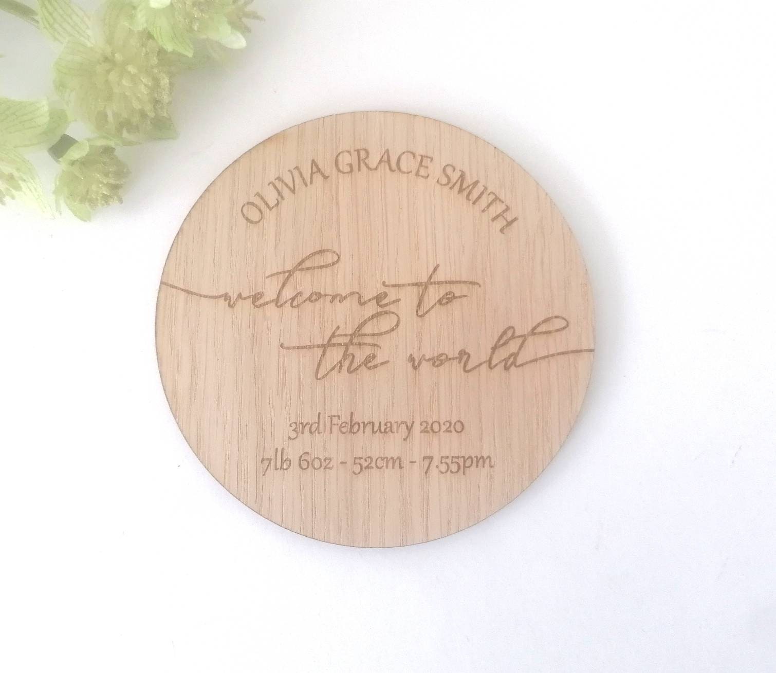 Hello Baby Welcome to the World baby Announcement Plaque - Etsy