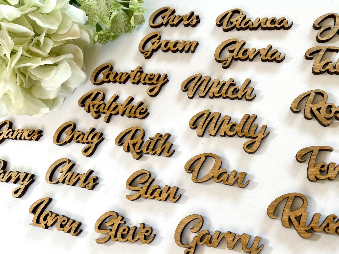 Wedding Table Place Names for Guests - Wooden Cut Outs MDF ...