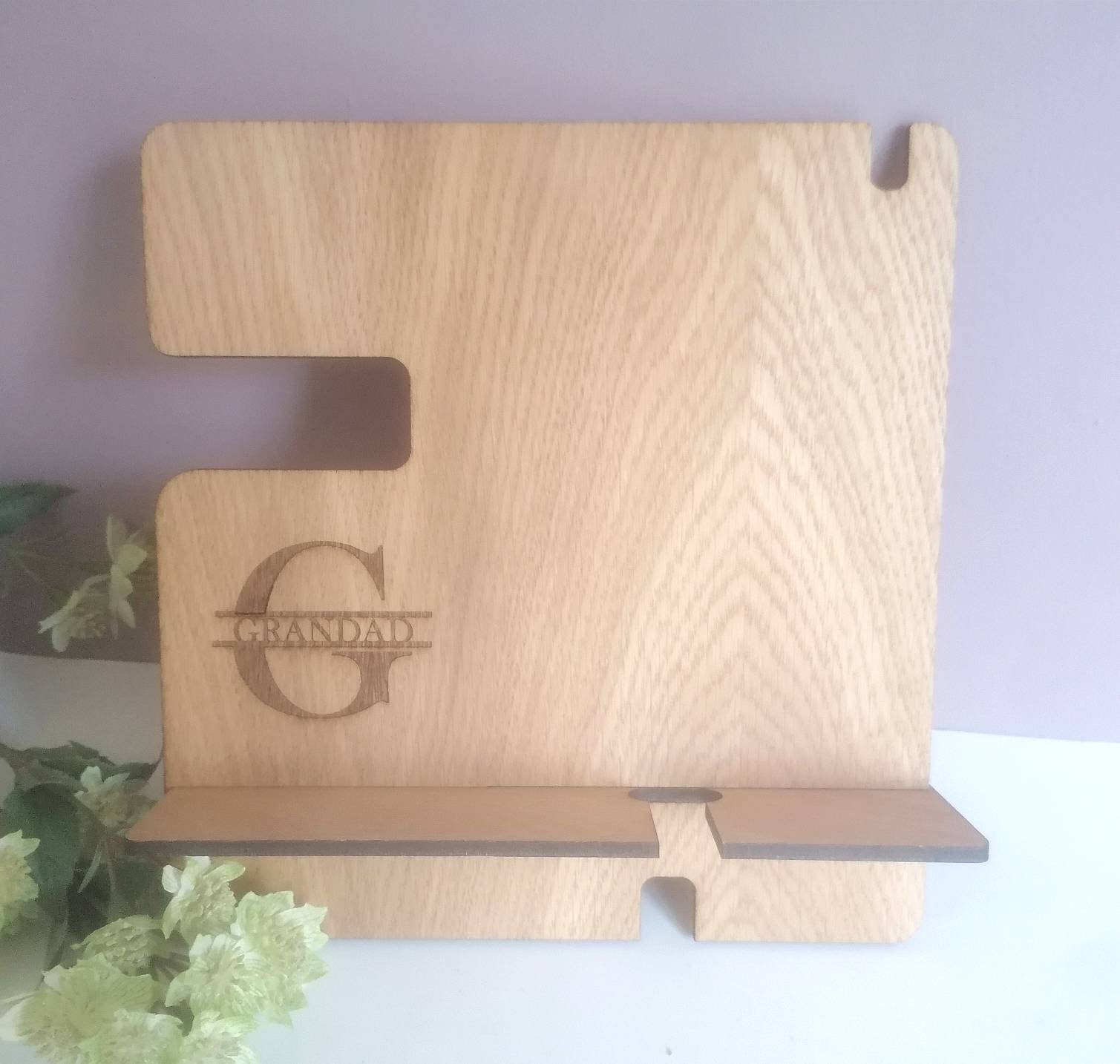 Mens Wooden Phone Organiser Personalised Phone Holder - Etsy