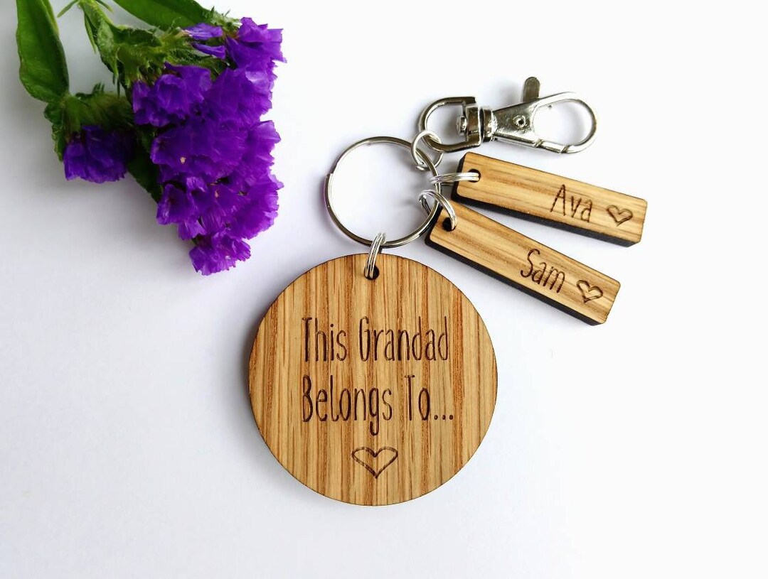 Fathers Day Key Ring - Personalised This Grandad Belongs To.. Disc ...