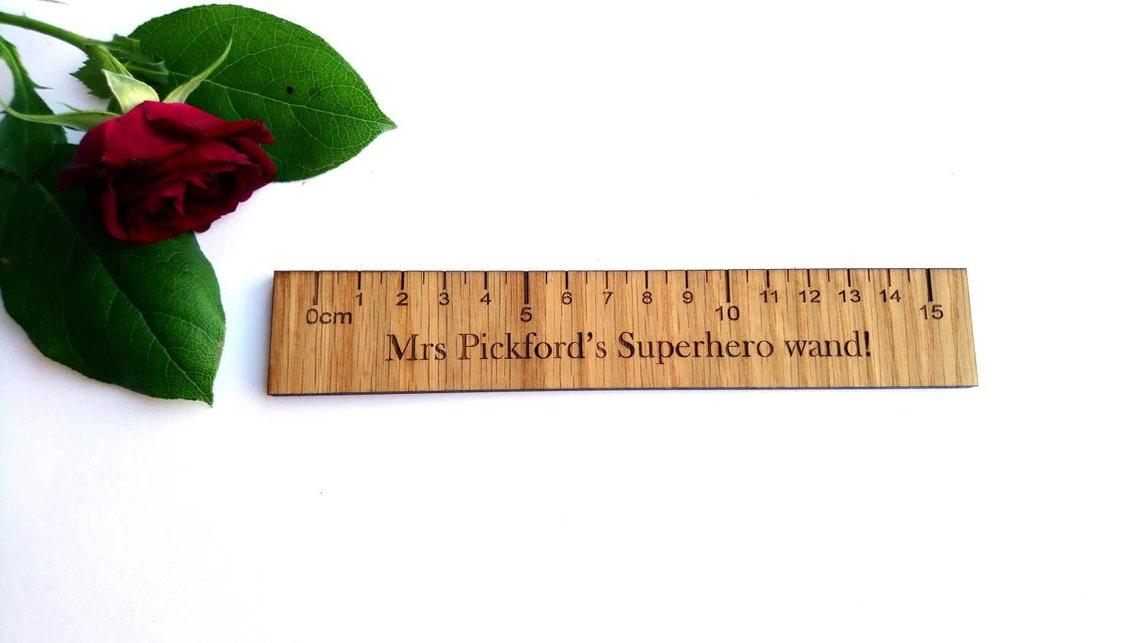 Personalised Teachers Ruler Teachers gift Oak Rulers | Etsy