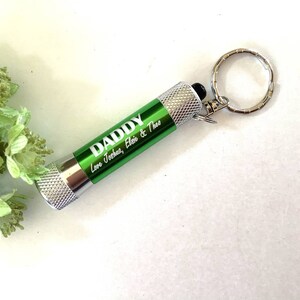 Mini Torch Keyring -black or Green Engraved Torch - Flash Light Keyring ...